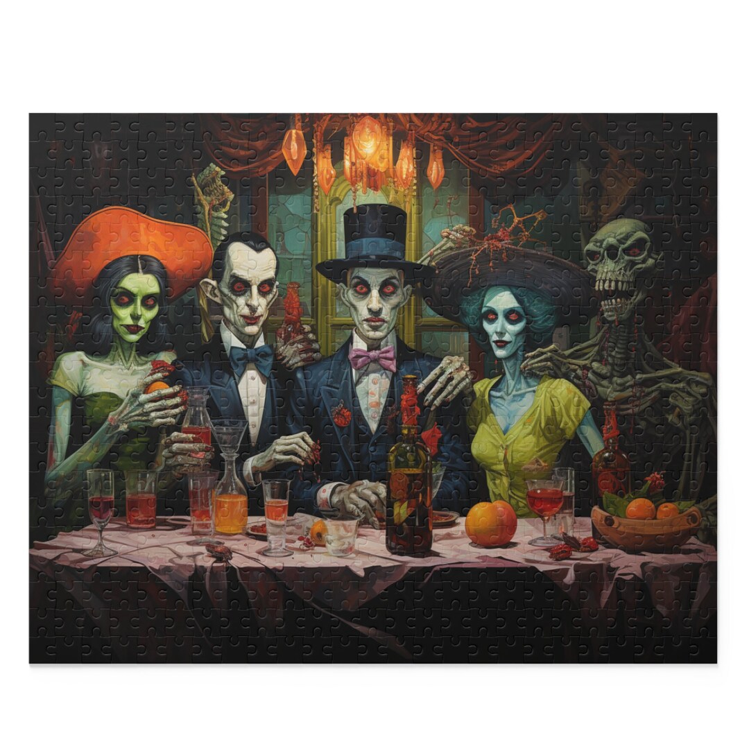 Halloween Vampire Party Puzzle 120, 252, 500-piece - Etsy