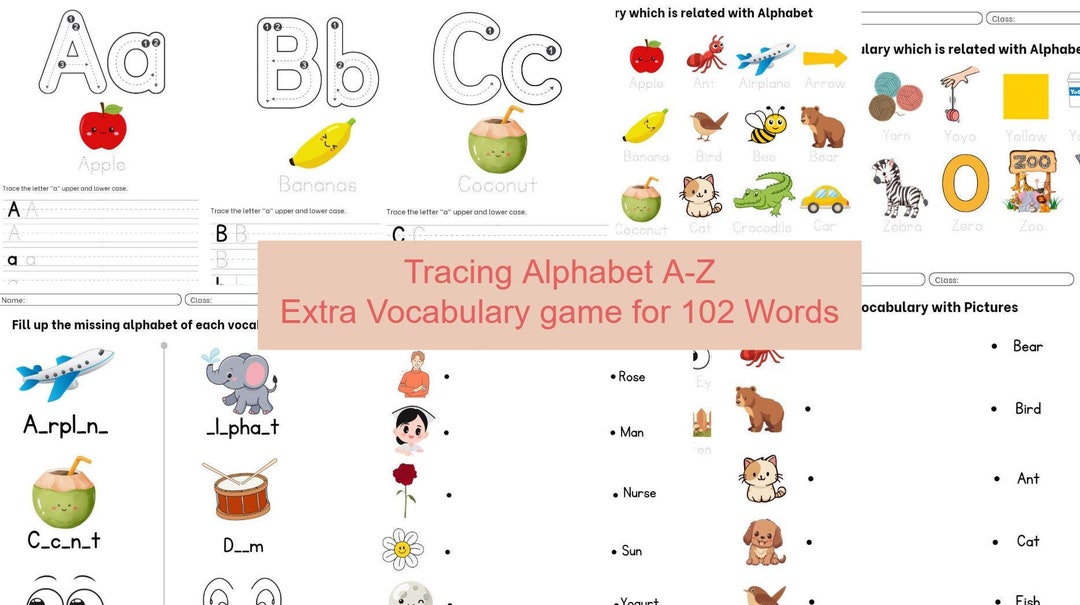 Worksheet, English, Tracing Alphabet, Words Game, Vocabulary ...