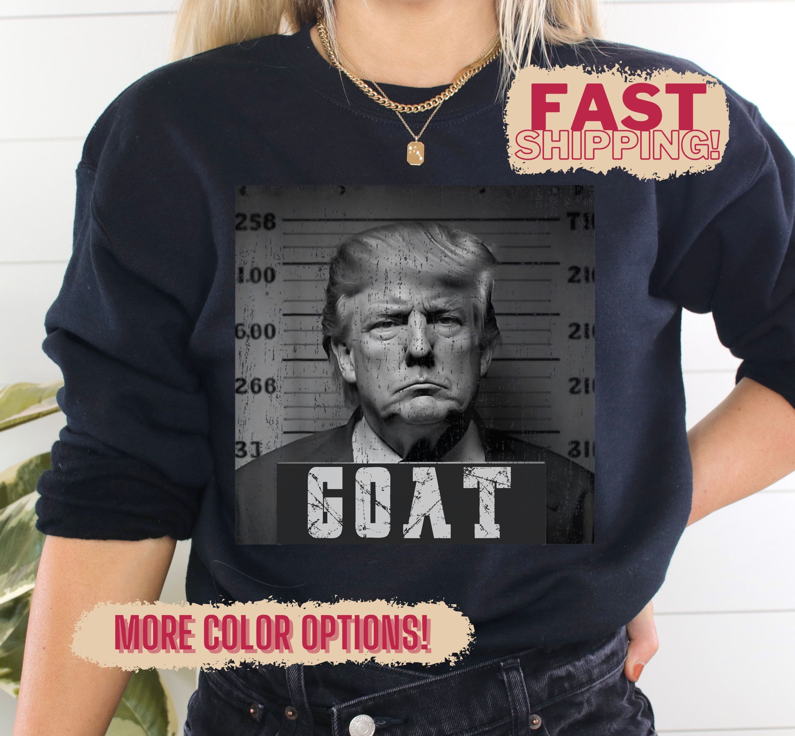 Trump Mugshot Sweatshirt, POTUS Mugshot GOAT T-shirt, Save America ...