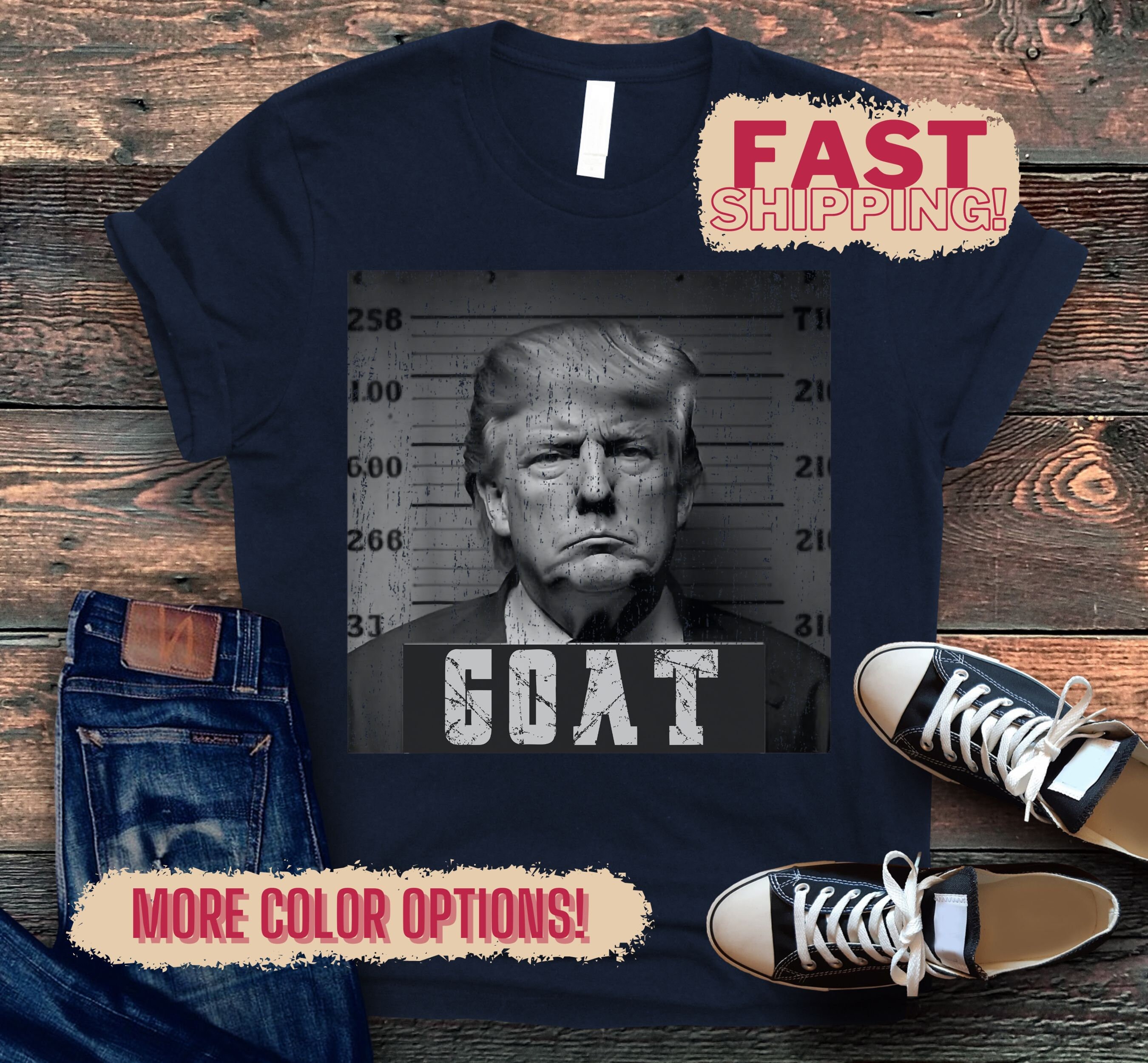 Trump Mugshot Shirt POTUS Mugshot GOAT T-shirt Save America - Etsy