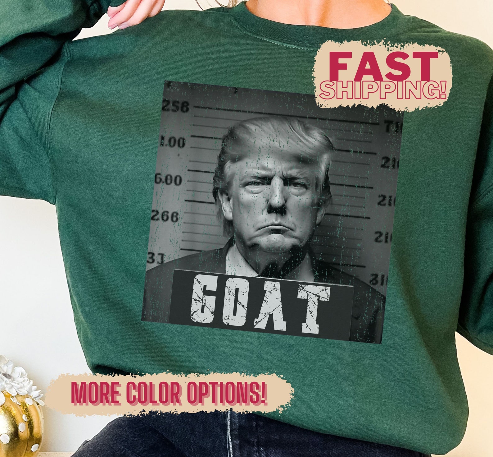 Trump Mugshot Sweatshirt, POTUS Mugshot GOAT T-shirt, Save America ...
