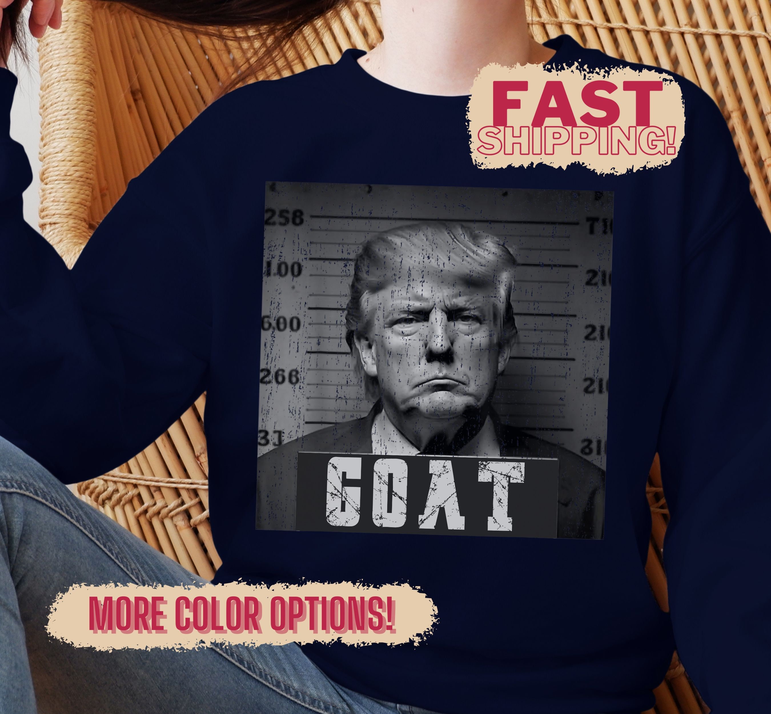 Trump Mugshot Sweatshirt, POTUS Mugshot GOAT T-shirt, Save America ...
