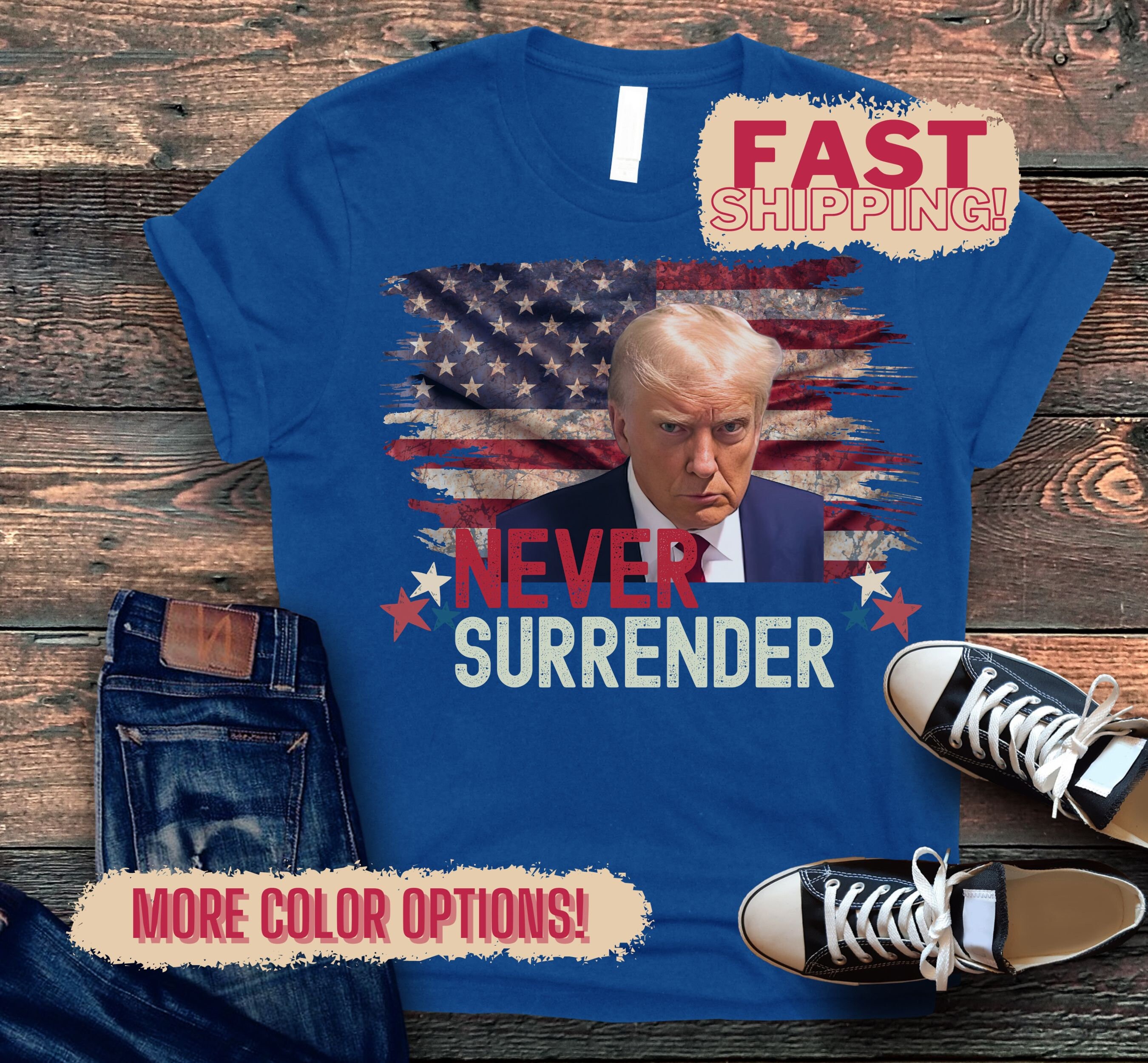 Trump Mugshot Never Surrender Shirt, POTUS Mugshot T-shirt, Save ...