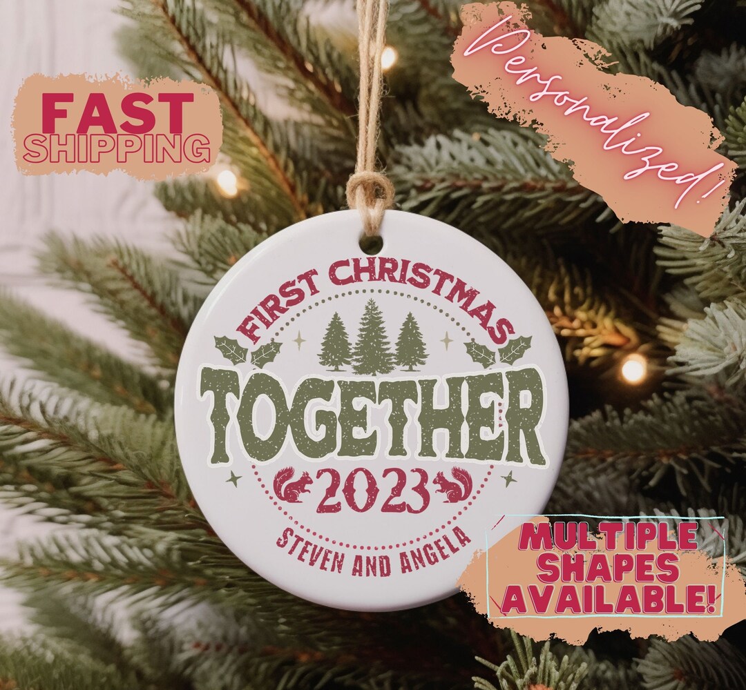 First Christmas Together Personalized Ornament, Custom Couples Keepsake ...