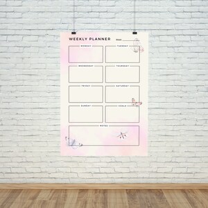 Butterfly Weekly Planner Printable Weekly Schedule Template Work Week ...