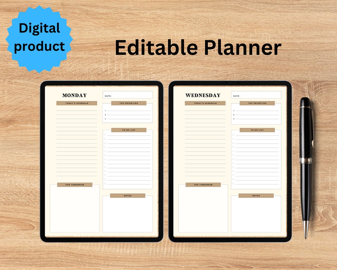 Editable Daily Schedule Planner, Daily Schedule Template, Day Schedule ...