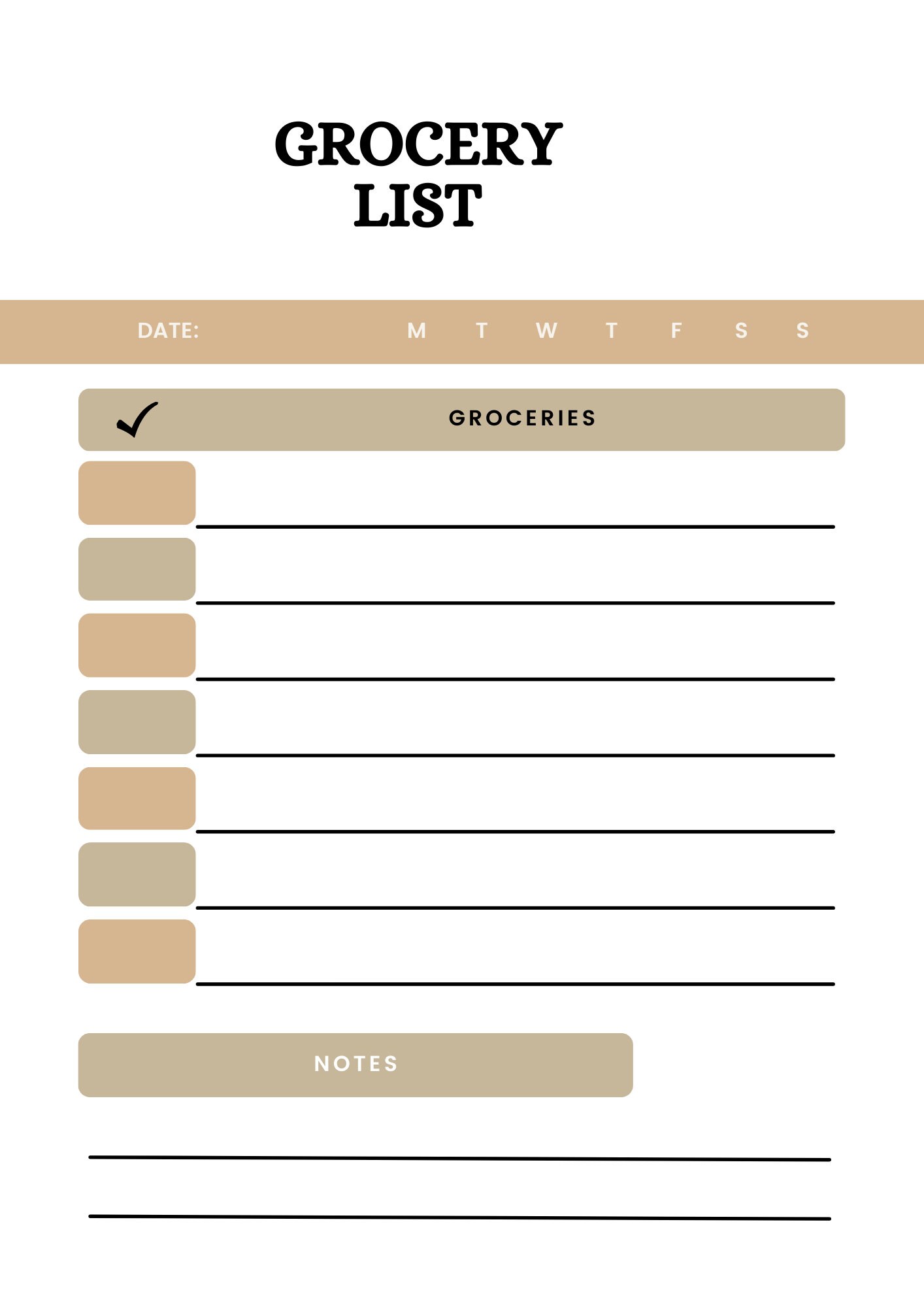 Meal Planner Printable | Daily Food Journal, Grocery List, Meal Prep ...