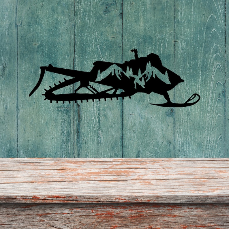 Snowmobile Mountain Scene Sign DXF DIGITAL FILE - Etsy