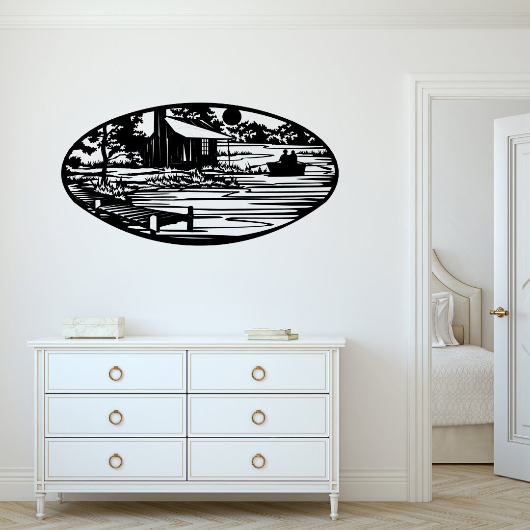 Cabin Lake Scene- Dxf/svg DIGITAL FILE - Etsy