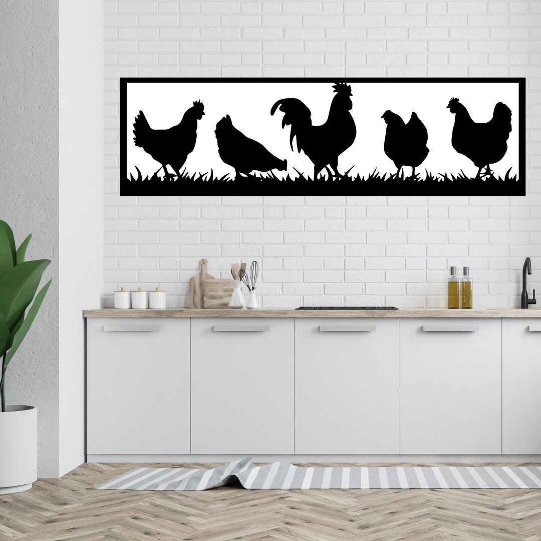 Chicken and Rooster Metal Sign - Etsy
