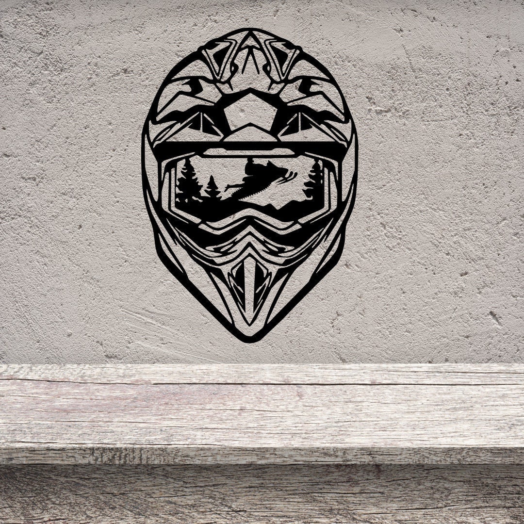 Helmet With Snowmobile Inside Metal Sign- Dxf/svg DIGITAL FILE - Etsy