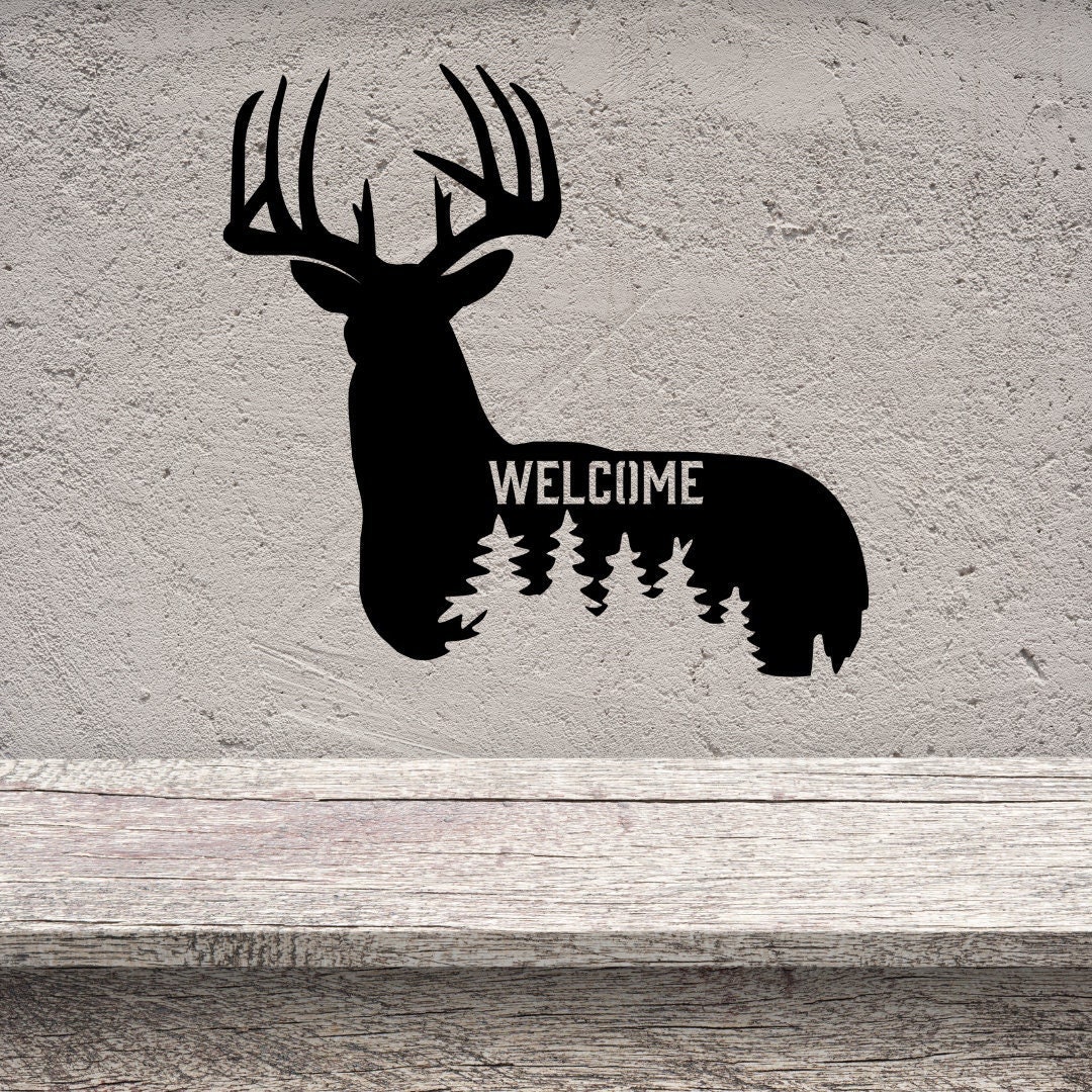 Buck Welcome Sign With Trees- Dxf/svg DIGITAL FILE - Etsy