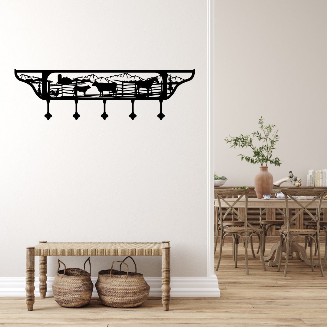 Farm Scene #1 Metal Coat Hanger- DXF DIGITAL FILE - Etsy