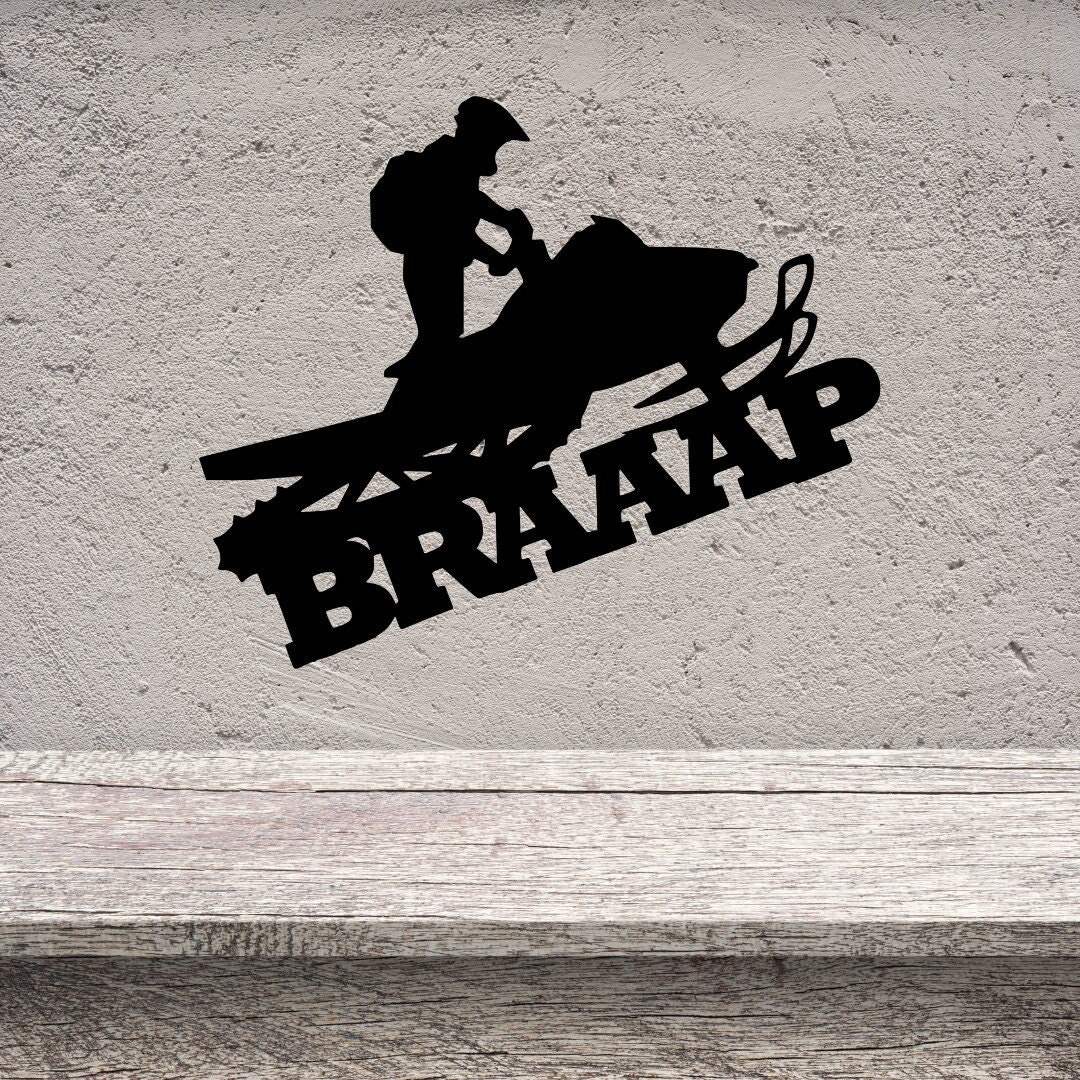 Braaap Snowmobile Rider Metal Sign - Etsy