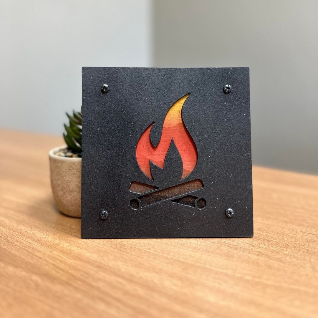 Metal Campfire Backed With Wood - Etsy