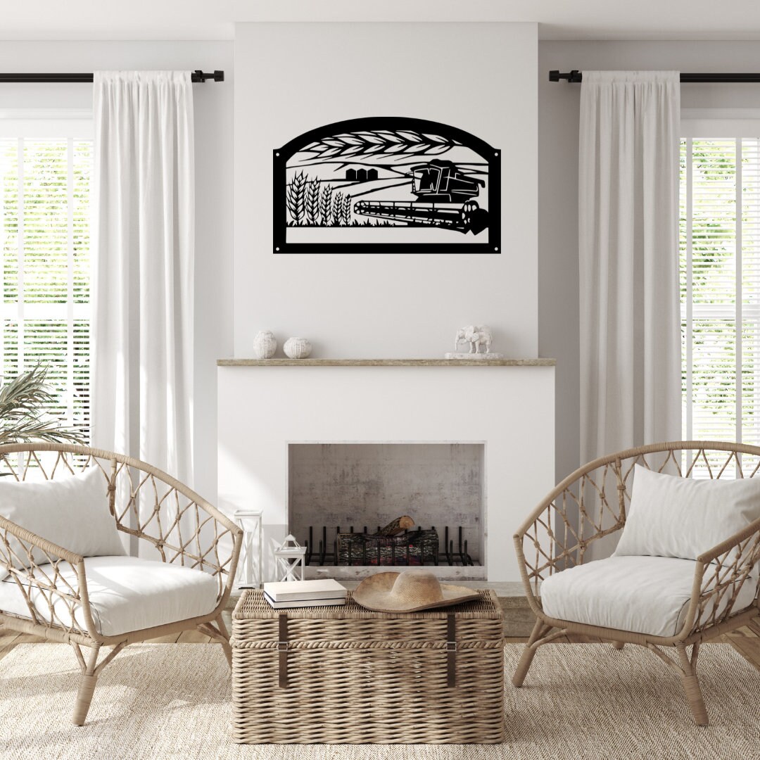 Combine Harvester Metal Sign - Etsy