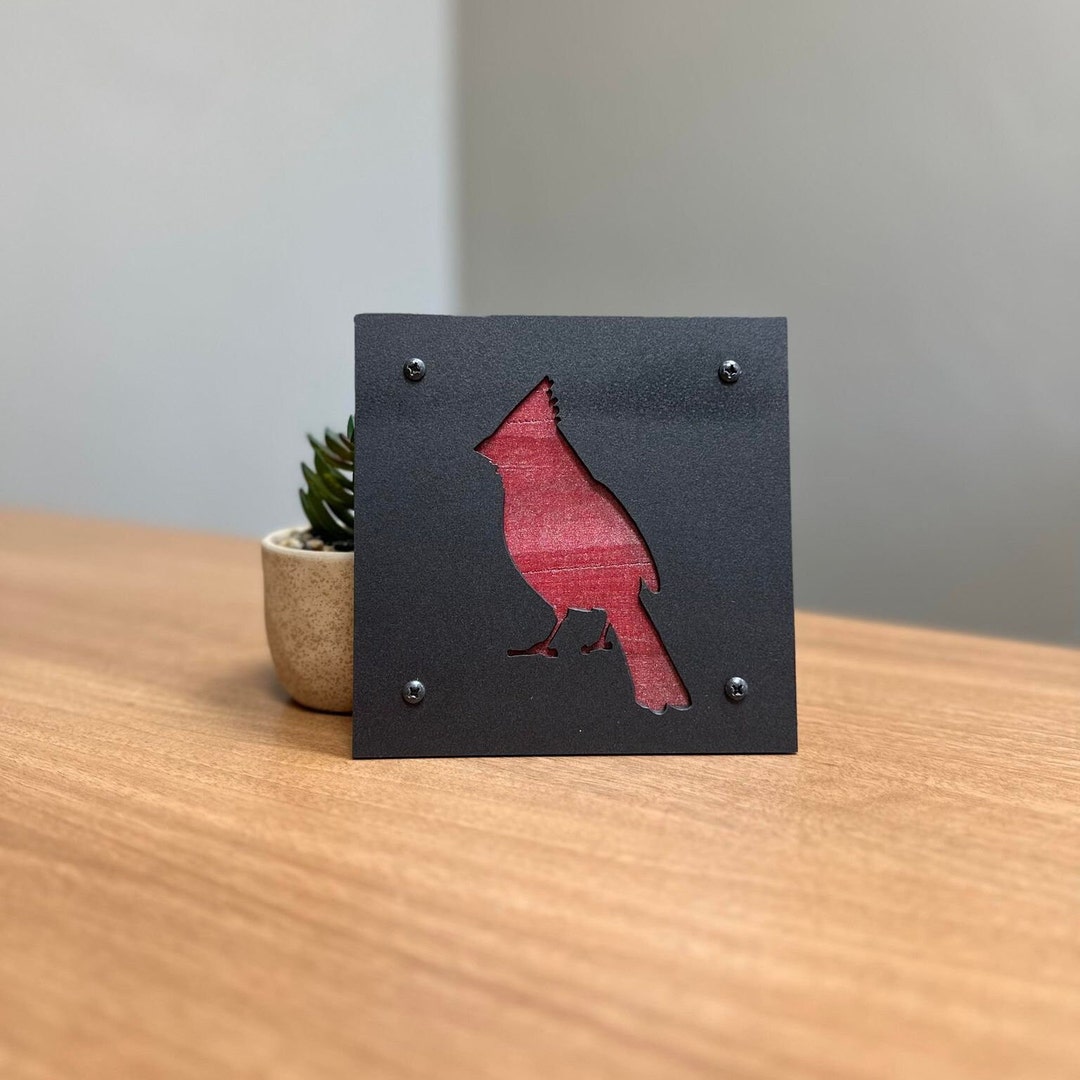 Metal Cardinal Sign Backed With Wood - Etsy