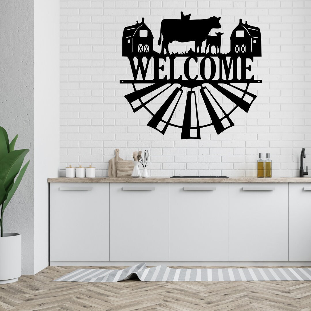 Welcome Farm Scene Metal Sign-dxf/svg DIGITAL FILE - Etsy