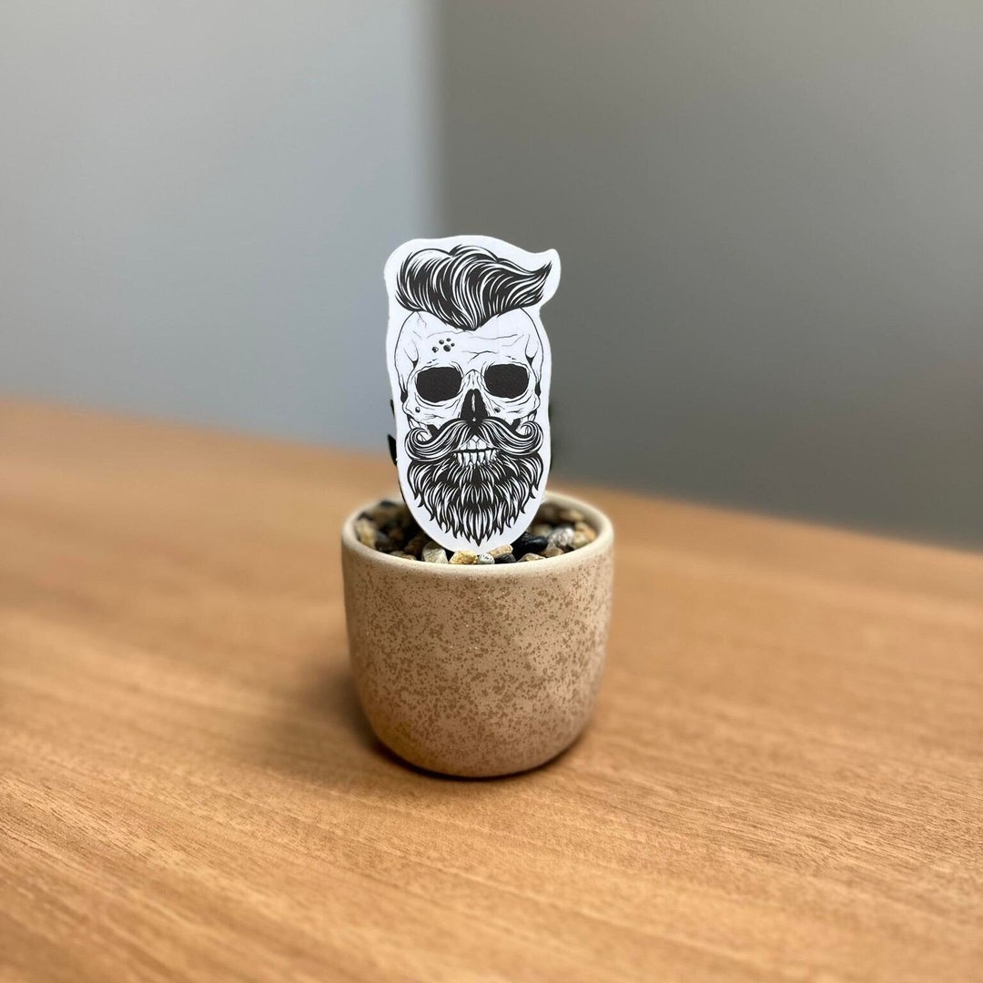 Bearded Skull Sticker - Etsy