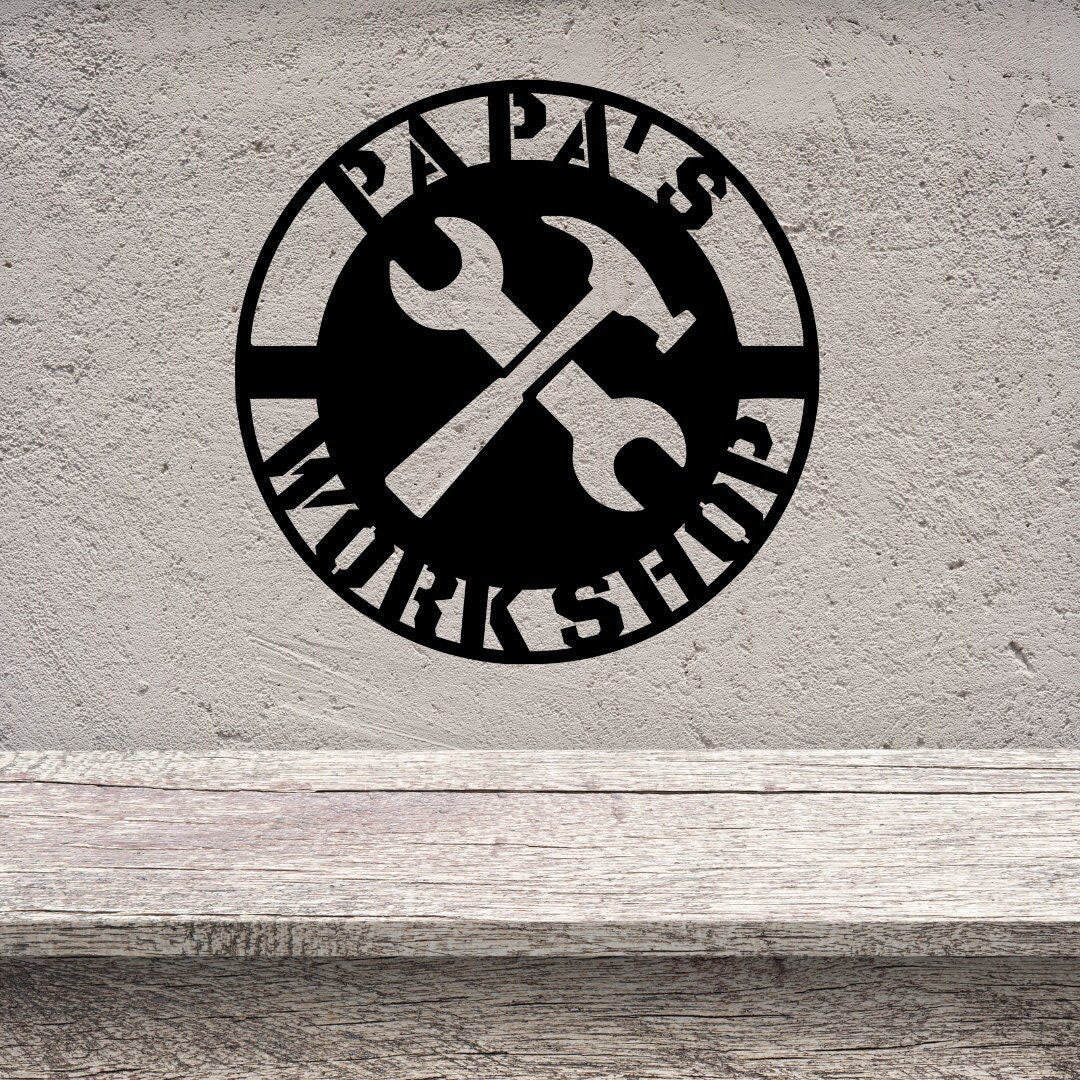 Papa's Workshop Metal Sign - Etsy