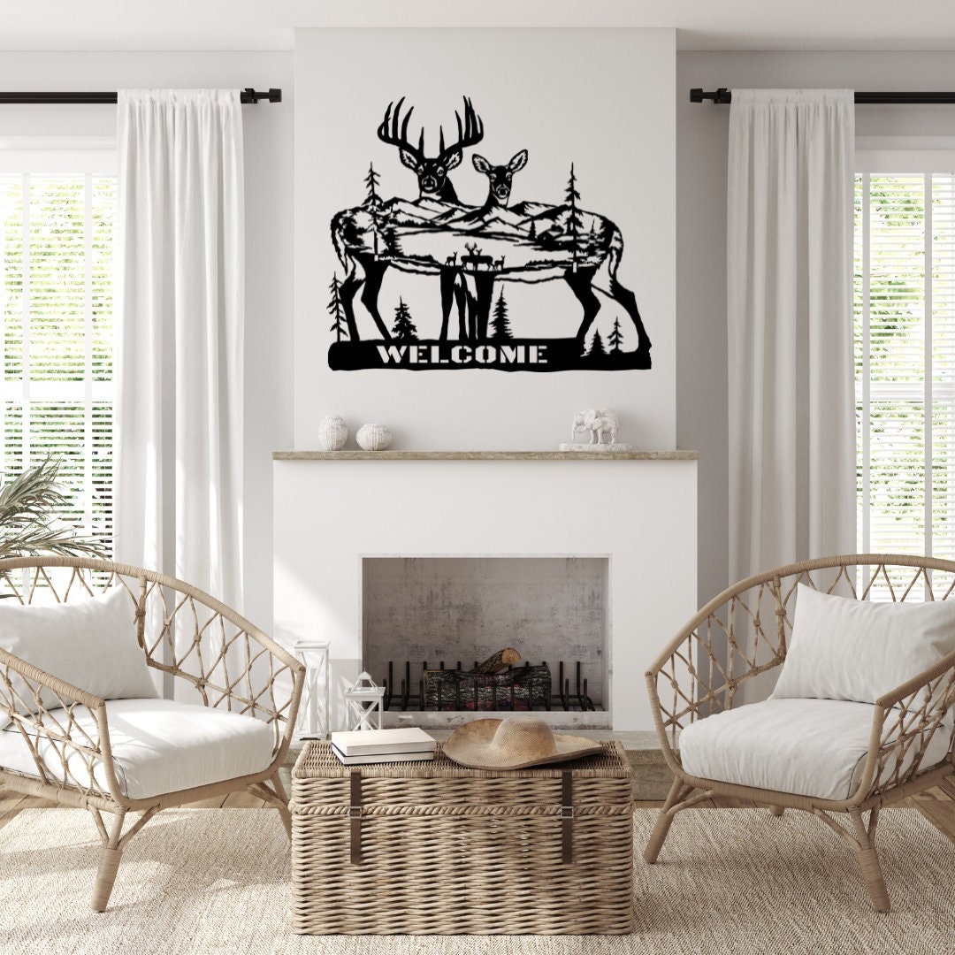 Deer/buck Scene Welcome Sign-dxf/svg DIGITAL FILE - Etsy