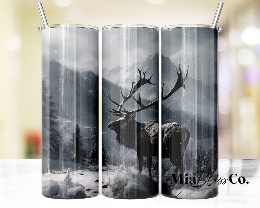 HUNTING ELK 6 20oz Skinny Tumbler Sublimation Designs Straight & Tapered Skinny Wraps for ...
