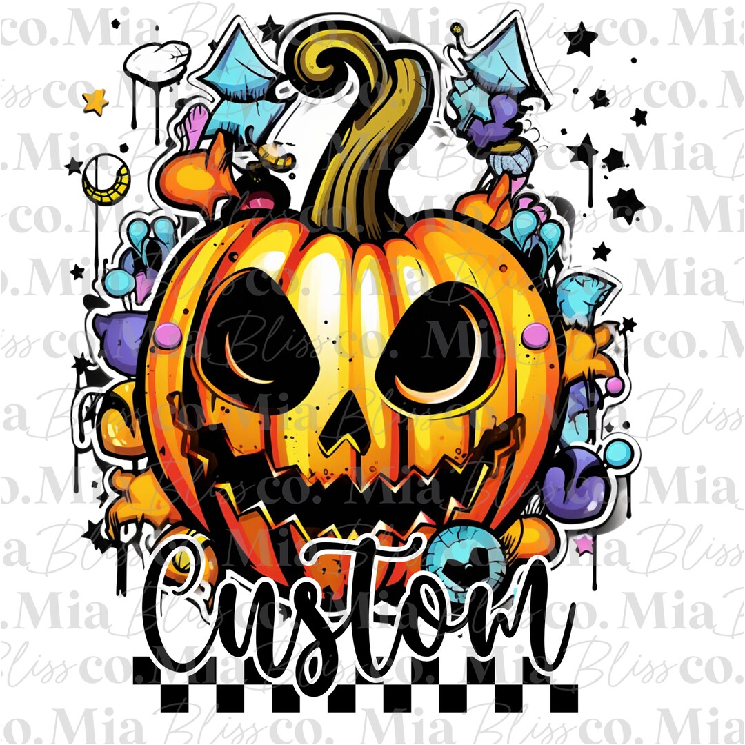 Editable Name Jack-o-lantern Graffiti Design, Make Your Own Name ...