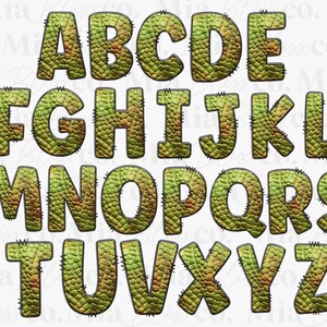 Dinosaur Scales Kids Alphabet Doodle Letter With Clip Arts, 3 Sets ...