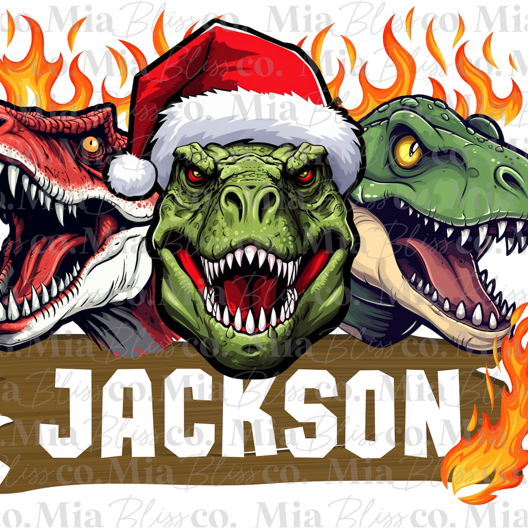 T Rex Dinosaur Raptor PNG Christmas XMAS Editable Canva - Etsy