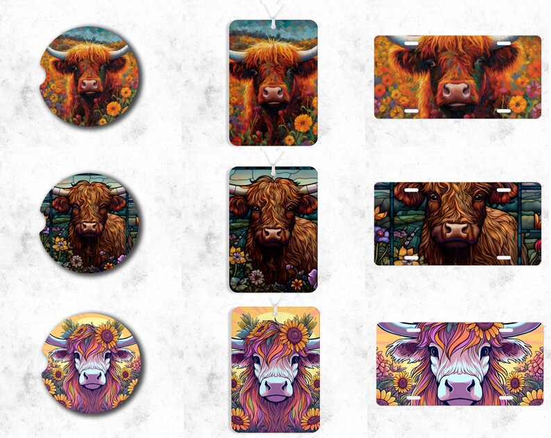 50 Highland Cow Car Mega Bundle License Plate Car Coasters - Etsy