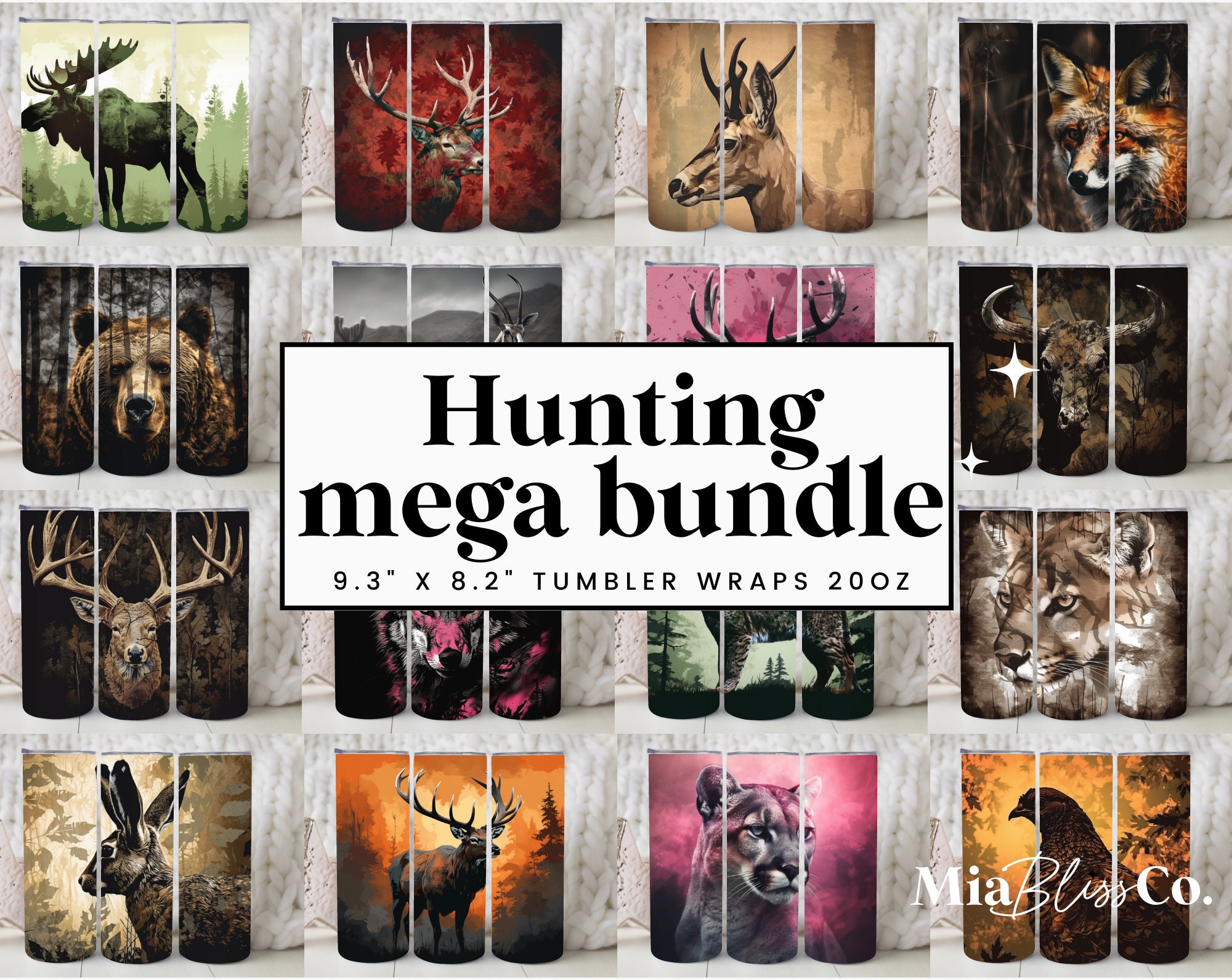 50 Hunting Bundle 20 Oz Skinny Tumbler Sublimation Design - Etsy