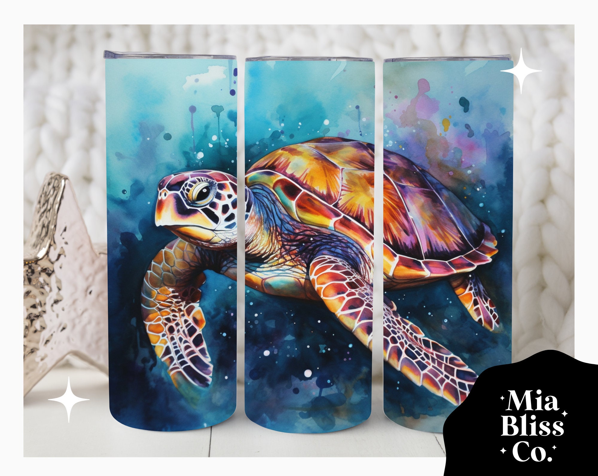 60 Sea Turtle Bundle 20oz Skinny Tumbler Sublimation Design - Etsy
