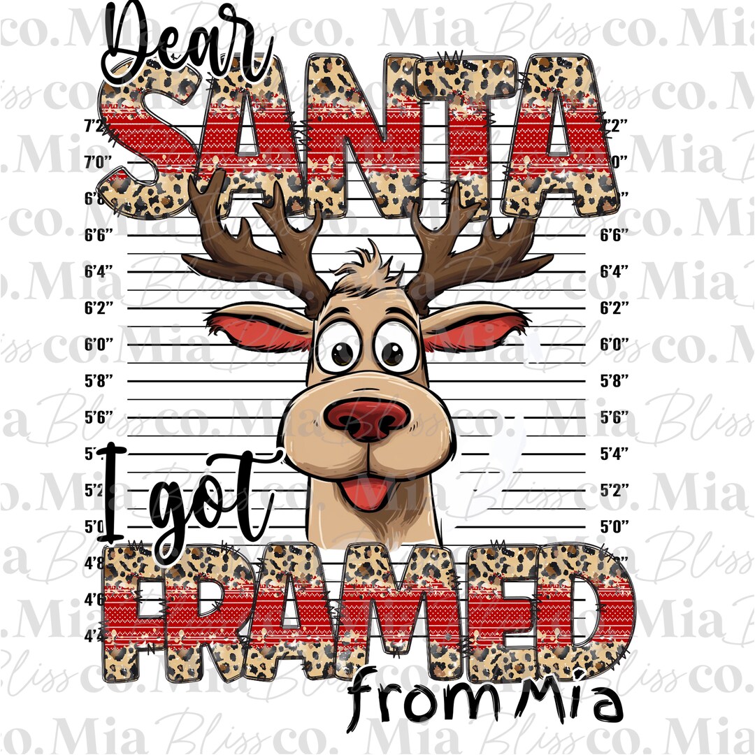 Reindeer Santa I Got Framed, Editable Canva Template Sublimation ...