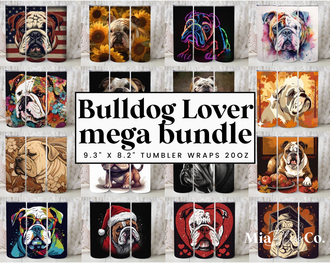 50 Bulldog Bundle 20 Oz Skinny Tumbler Sublimation Design, Dog Mama ...