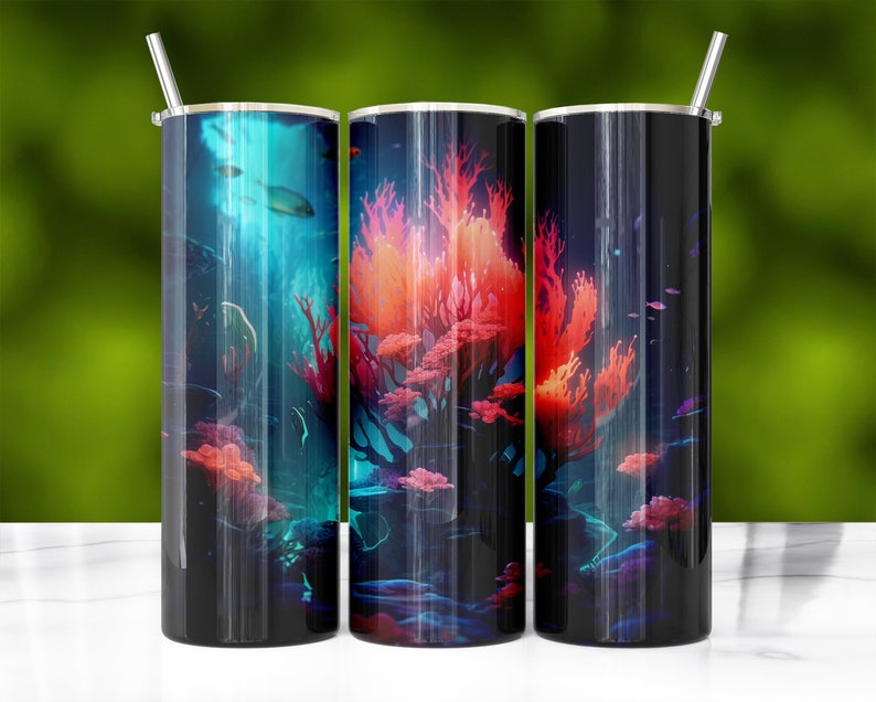 Coral Sprite Magic Underwater 20oz Skinny Tumbler Sublimation - Etsy