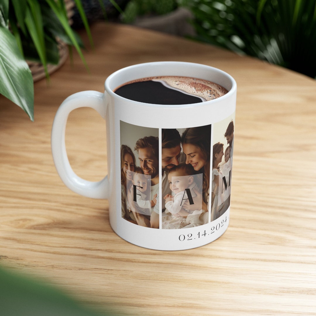Ceramic Photo Family Mug 11oz, Custom Family Photo Mug + Retouch ...