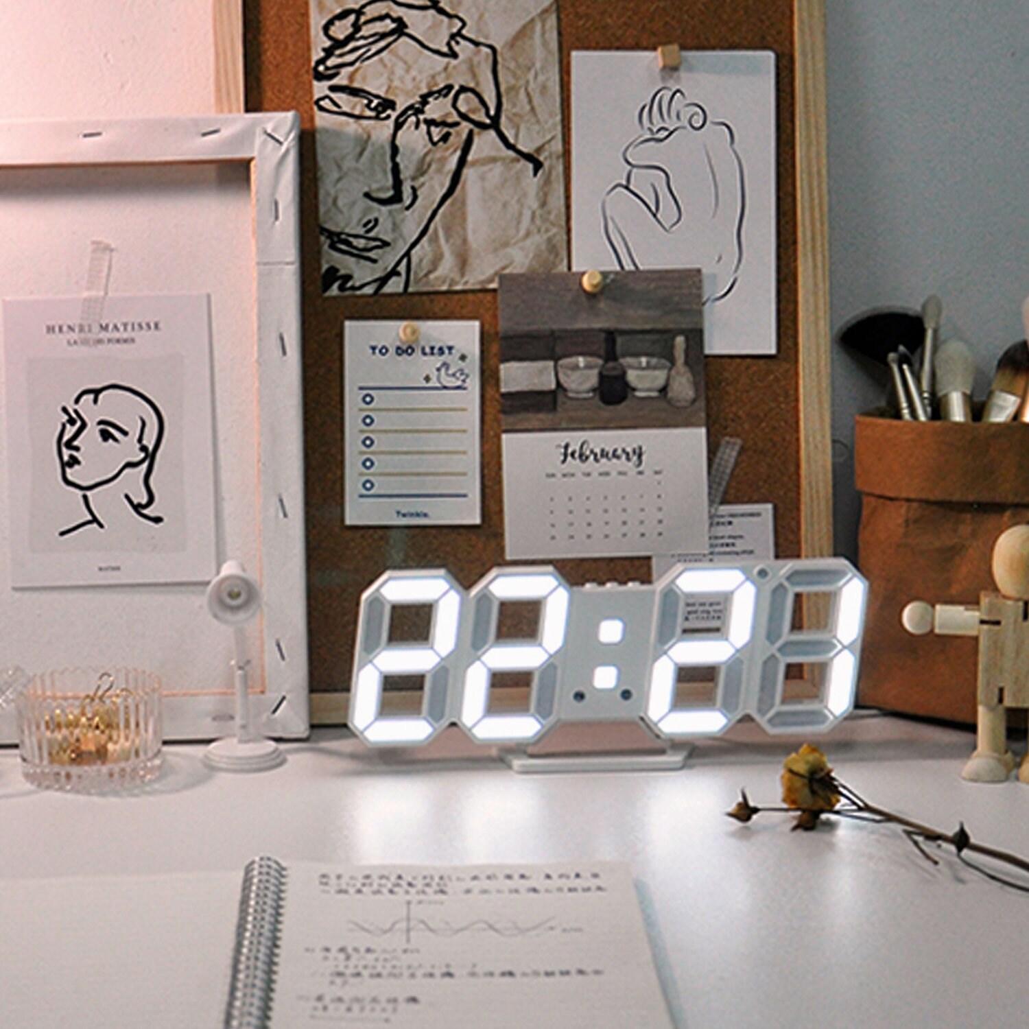 Led Clock Clock With Light Cute Clock Led Display Clock - Etsy