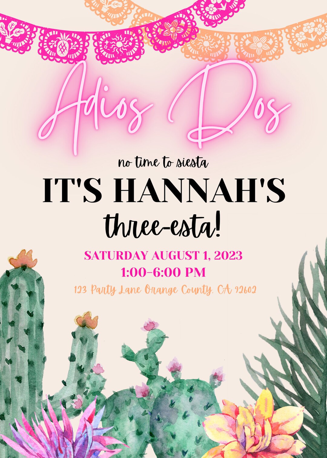 Adios Dos Birthday Invitation - Etsy