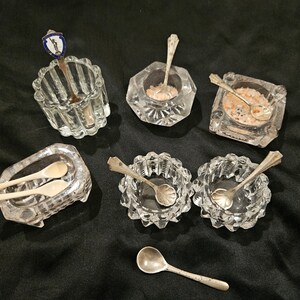 A Group of Vintage Salt Cellars With Unique and Beautiful Spoons - Etsy