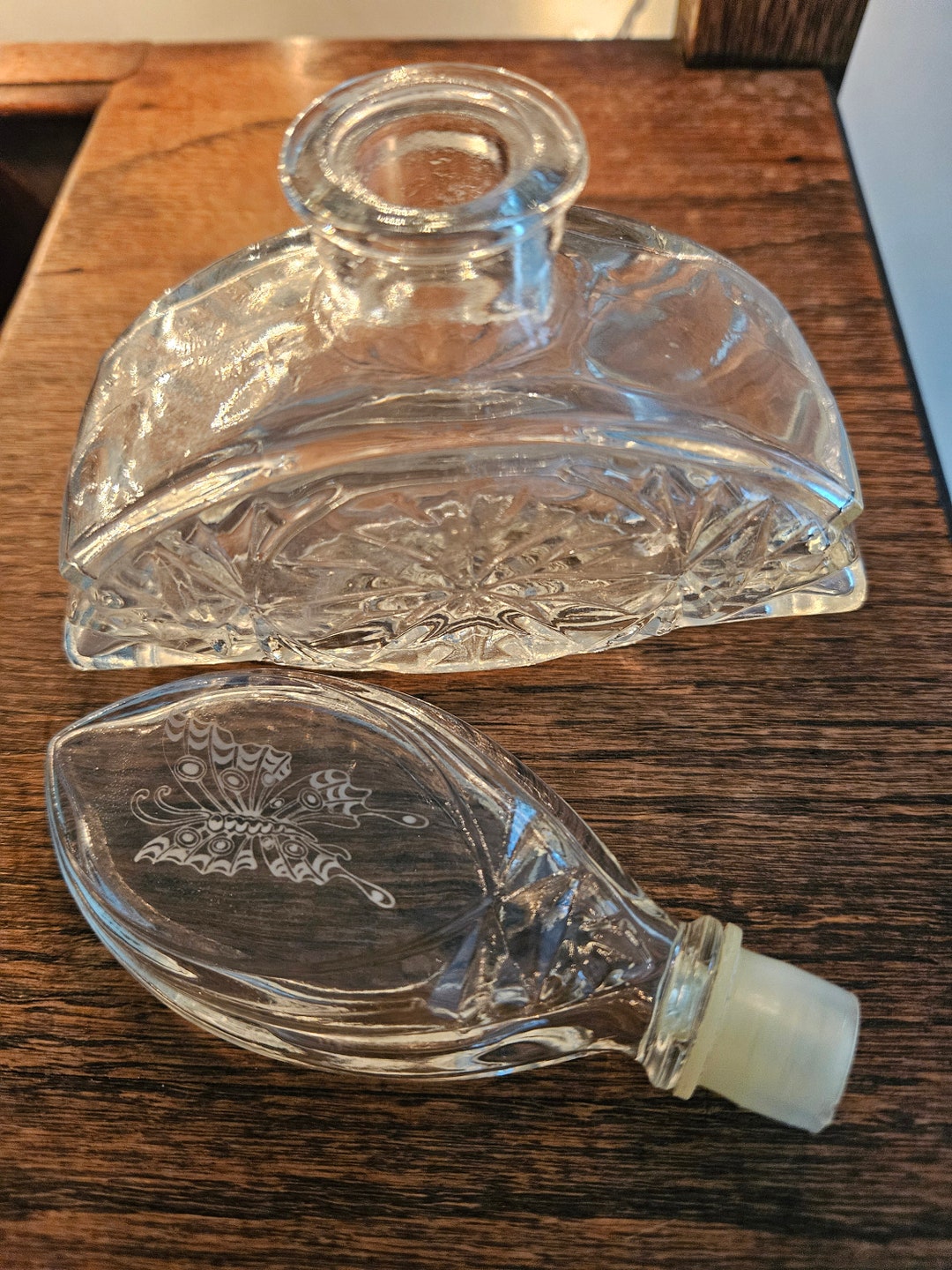 Avon 70's Vintage Deco Style Cologne Bottle With Stopper and Butterfly Motif - Etsy