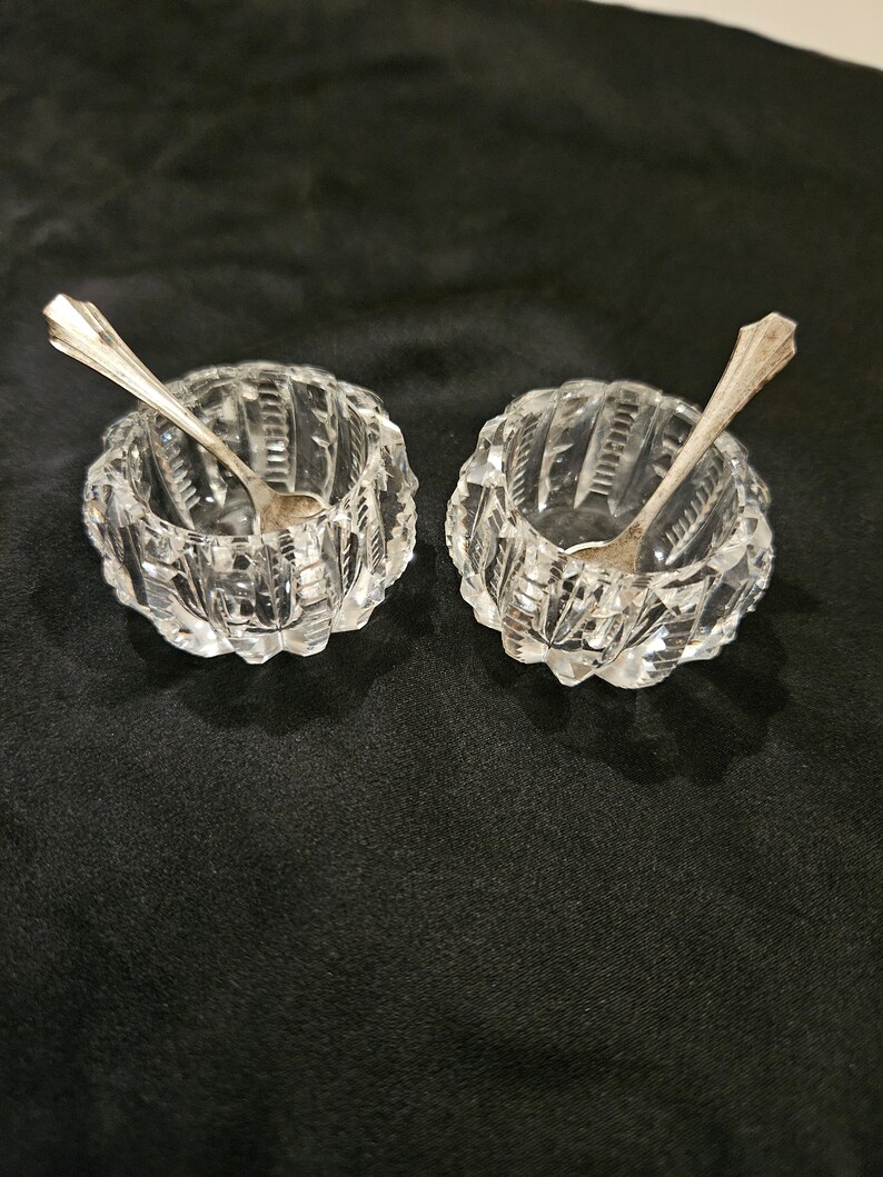 A Group of Vintage Salt Cellars With Unique and Beautiful Spoons - Etsy