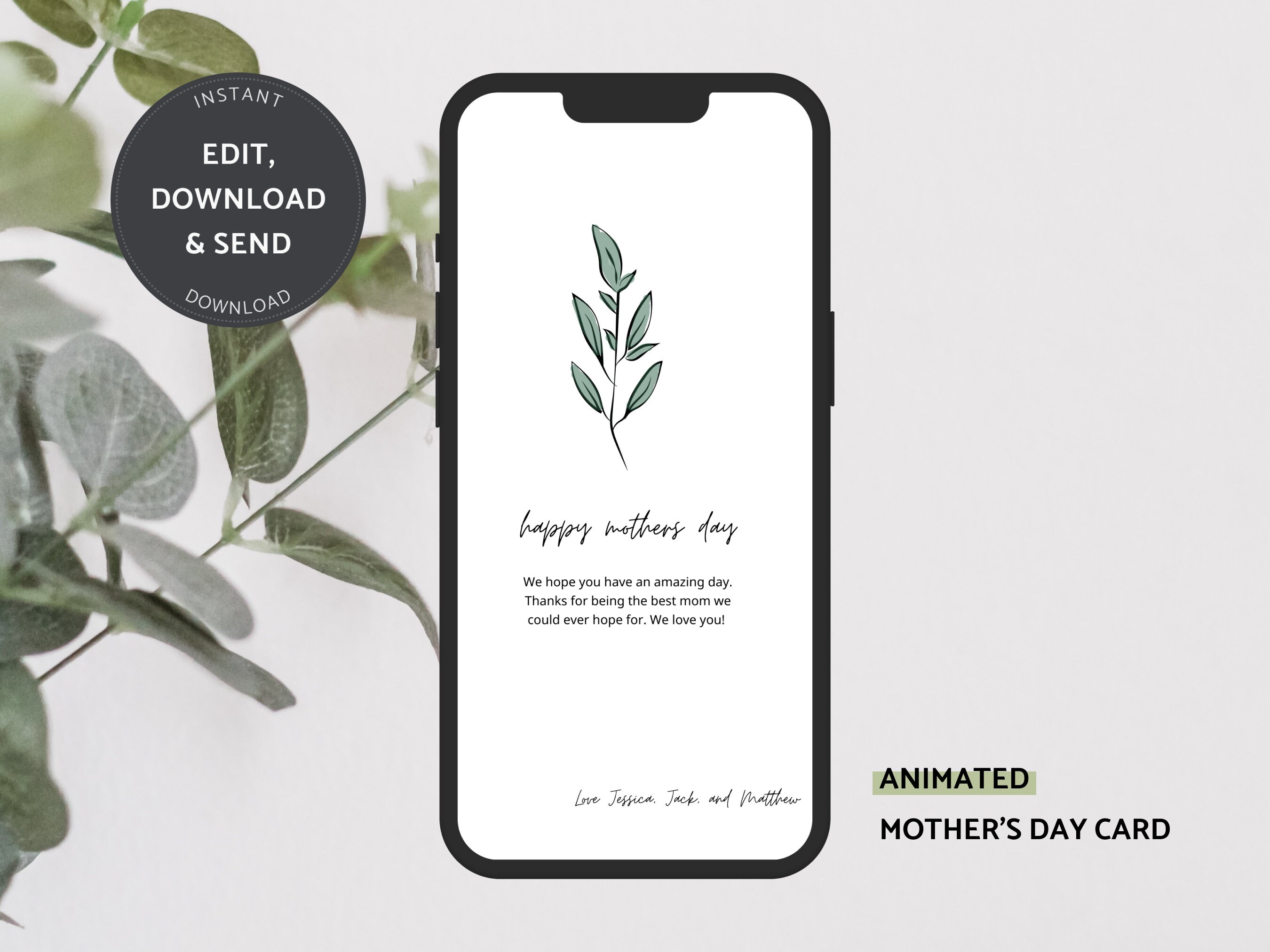 Mothers Day Animated Ecard, Custom Mothers Day Digital Card, Animated ...