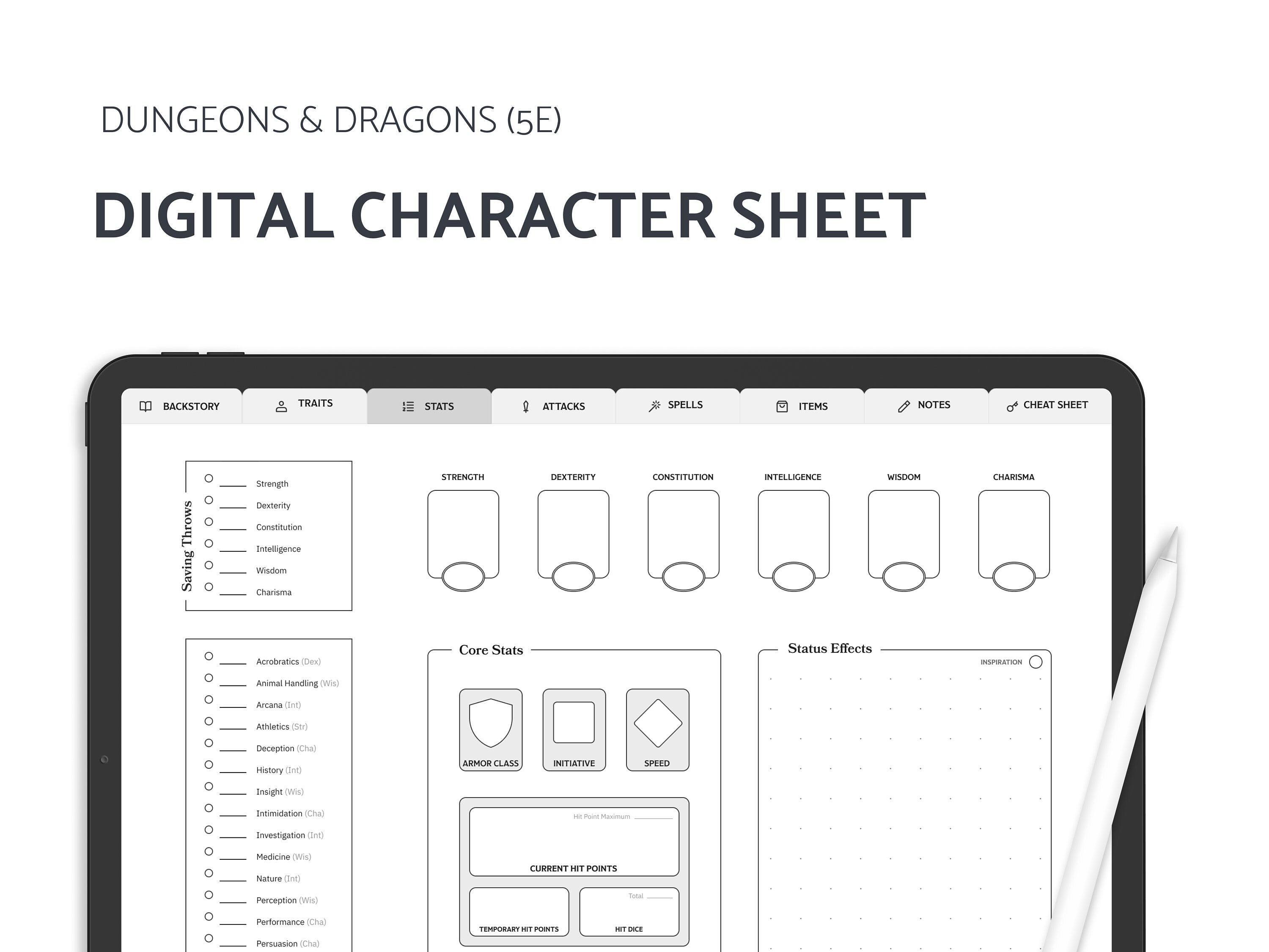 Digital D&D Character Sheet and Character Journal for Dragons - Etsy