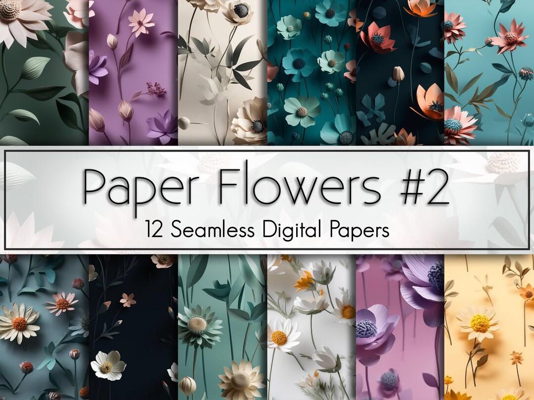 Paper Flowers, Floral Papercraft, Paper Flowers Seamless Pattern ...