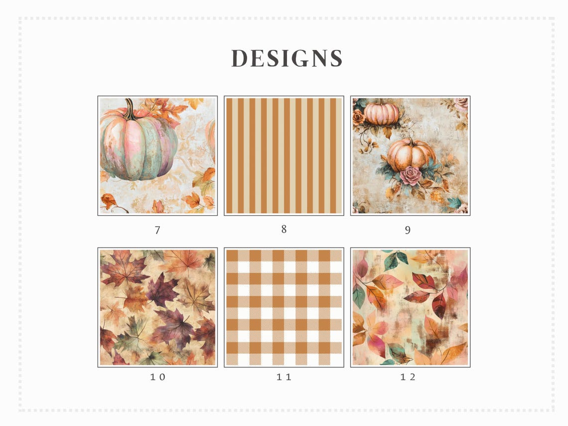 Thanksgiving Digital Paper Set: Earth Tone Patterns (digital Download ...