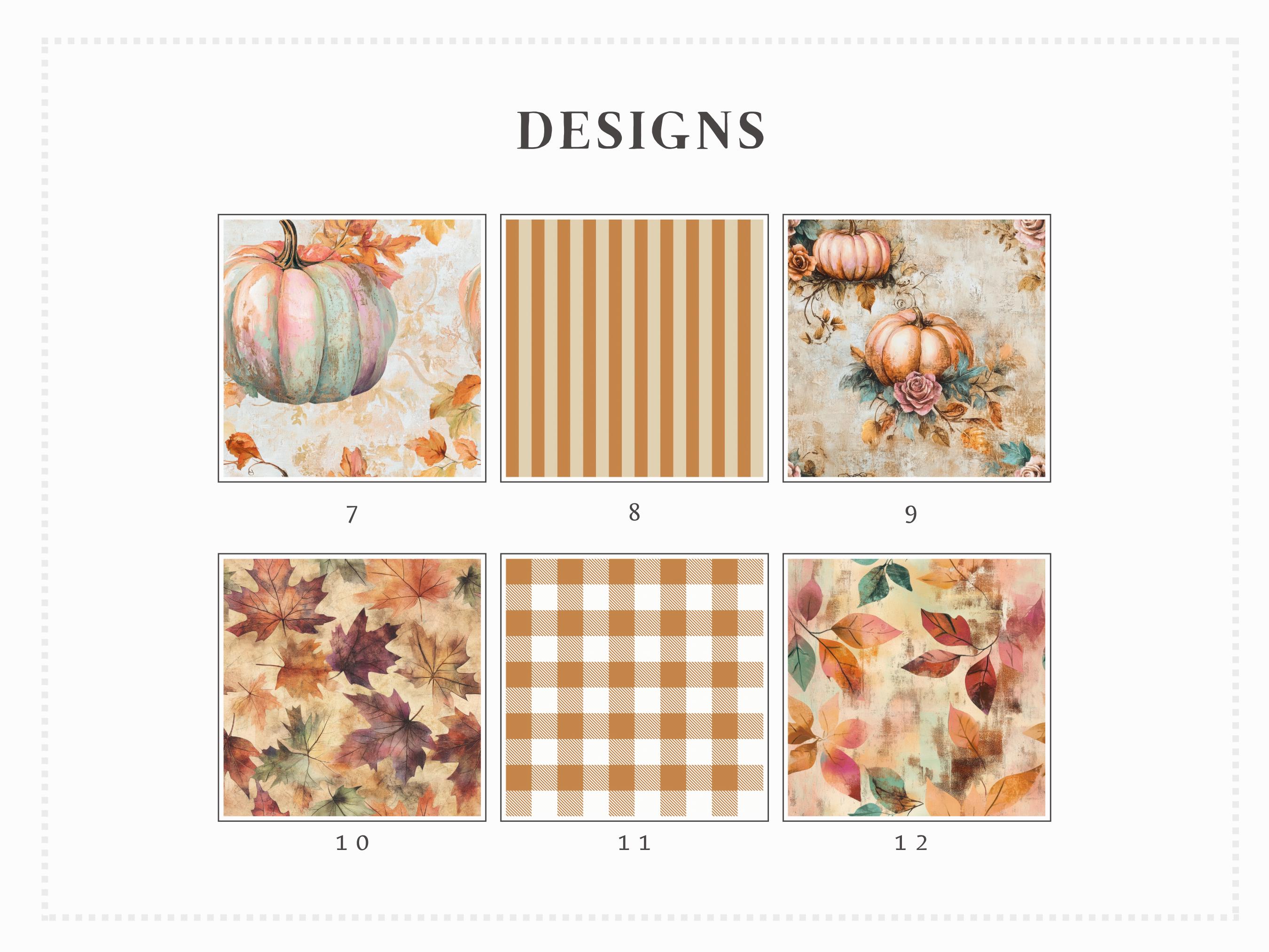 Thanksgiving Digital Paper Set: Earth Tone Patterns (digital Download ...