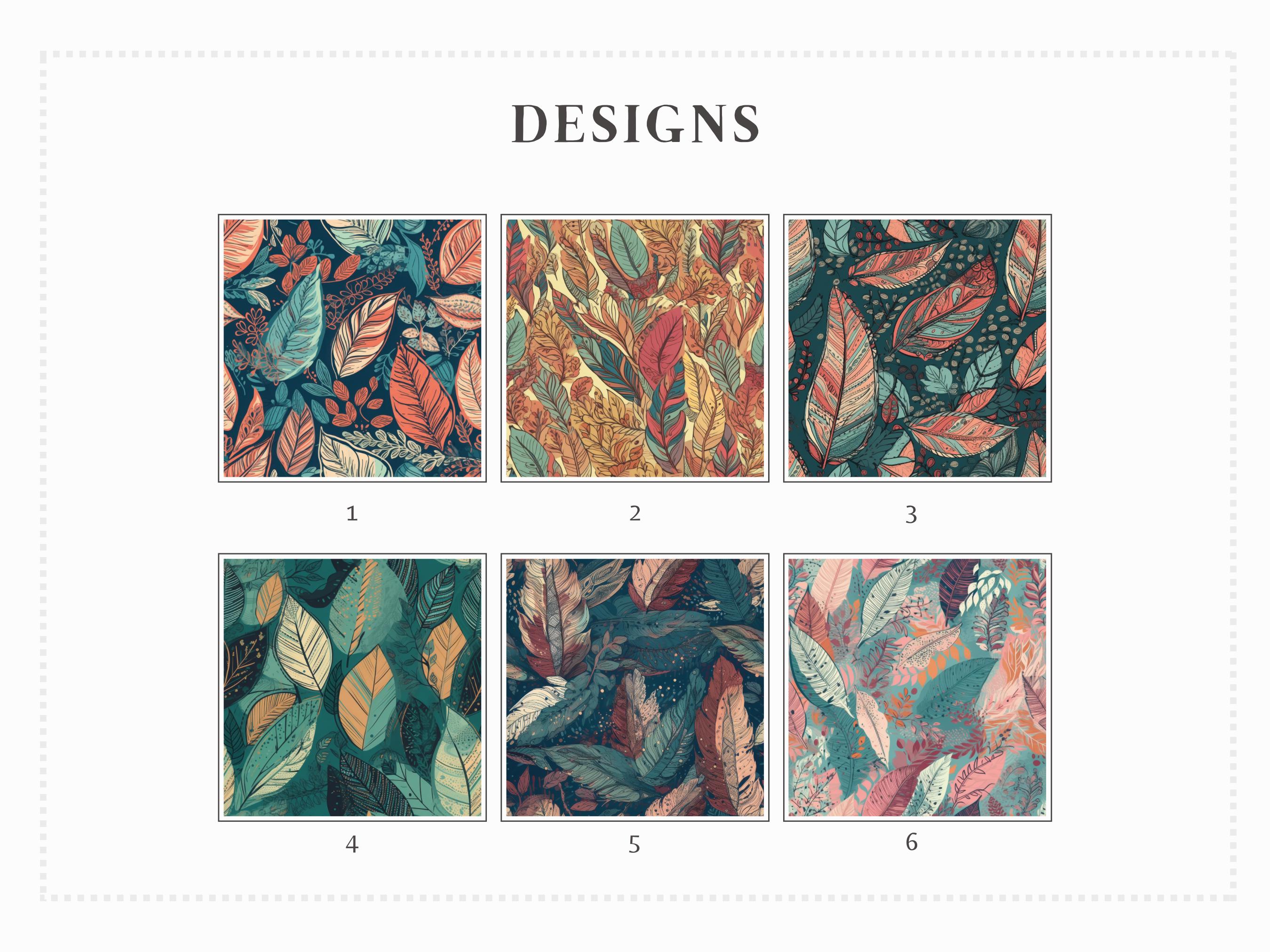 Bohemian Inspired Leaf Digital Pattern Eclectic Nature Inspired Design ...