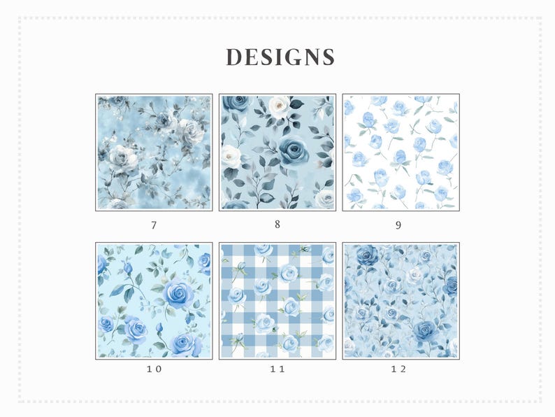 Vintage Baby Blue Rose Digital Paper: Shabby Chic Floral (digital ...