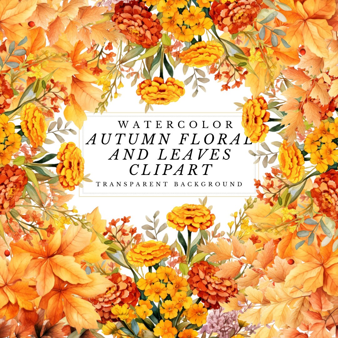 Autumn Floral Clipart, Fall Watercolor Clipart, Autumn Watercolor ...