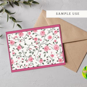 Vintage Inspired Pink Roses, Pink Florals Digital Paper, Seamless ...